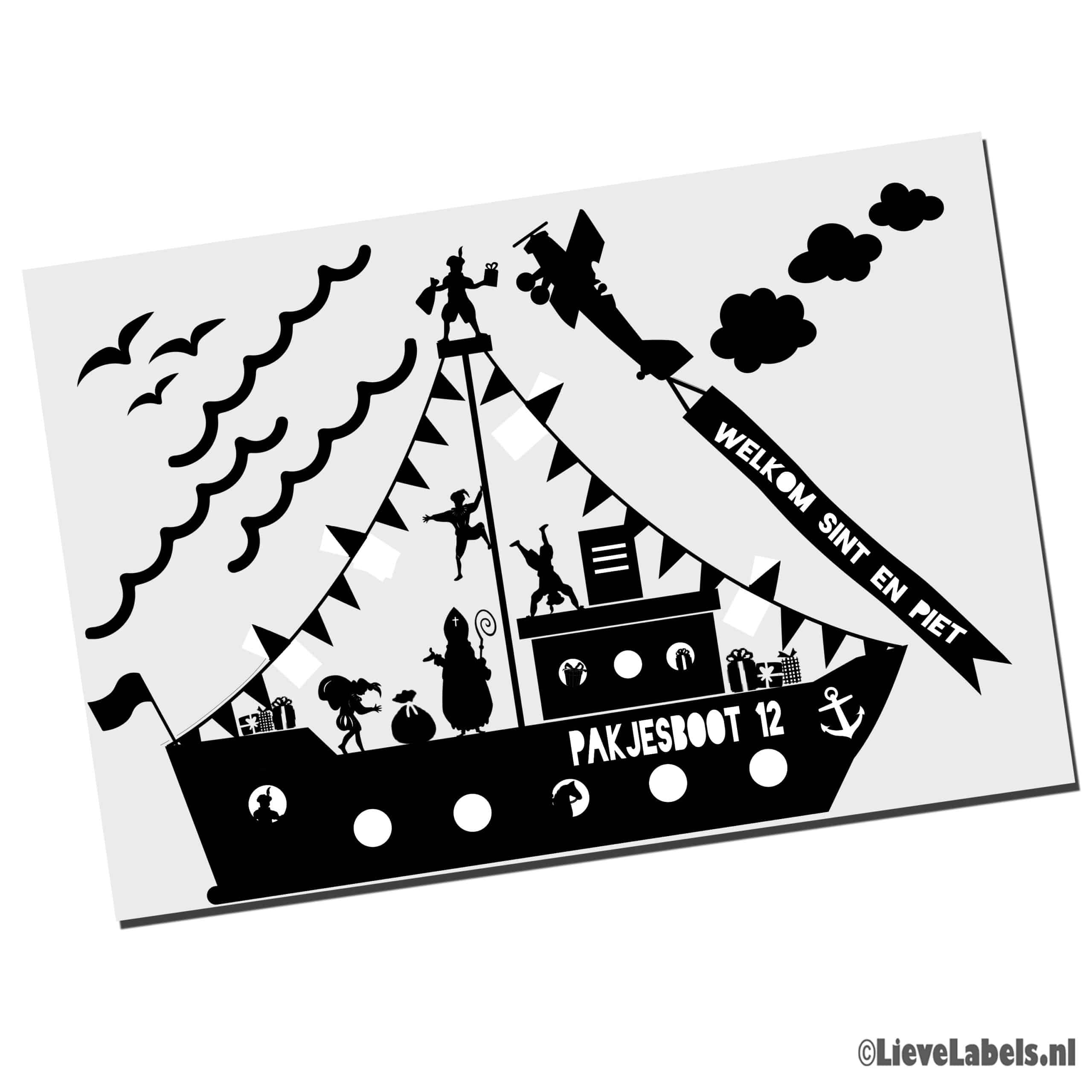 Raamsticker Pakjesboot - herbruikbaar - Lieve Labels.nl