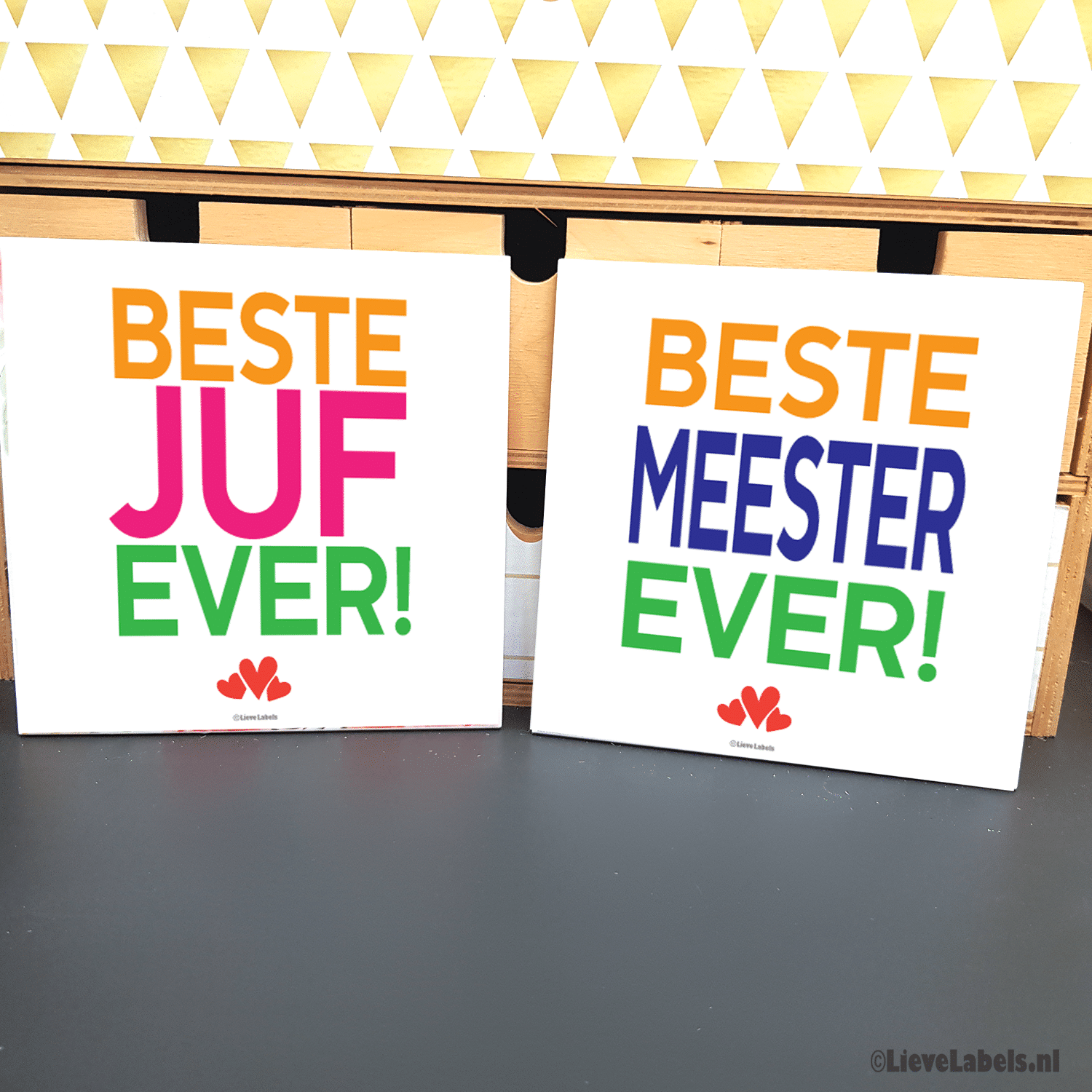 Tegeltje - Beste Juf bestel je vandaag bij Lieve Labels.nl