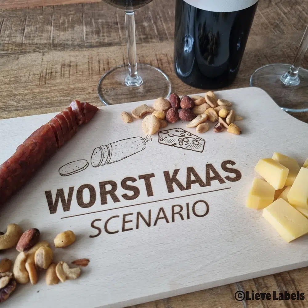 Borrelplank Worst Kaas Scenario - Groot - Lieve Labels.nl
