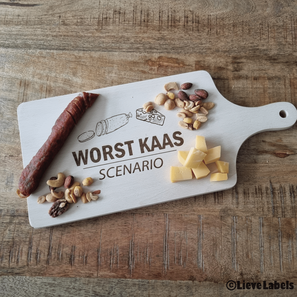 Borrelplank Worst Kaas Scenario - L - Lieve Labels.nl